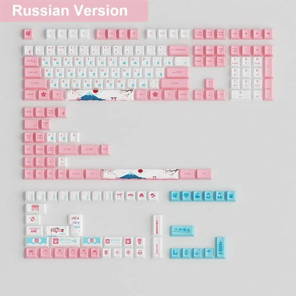 Akko World Tour: Токийское специальное издание Полный комплект клавиш из PBT (185 колпачков Не включает клавиатуру)