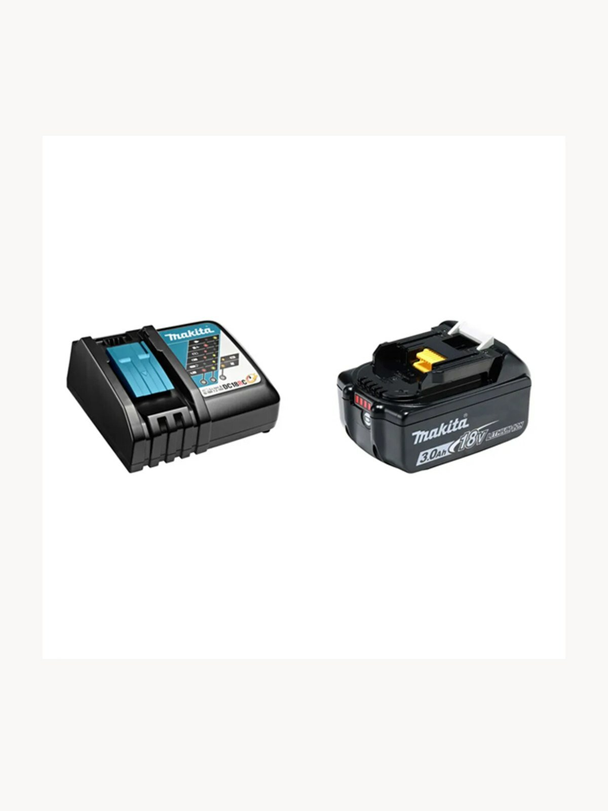 Набор Makita RF, слайдерный аккумулятор BL1830, 1 шт, ЗУ DC18RC, картонная упаковка
