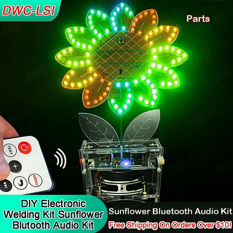 Bluetooth-пульт дистанционного управления, анимационный режим, музыкальный спектр, электронный комплект «сделай сам», светодиодный комплект Bluetooth-динамика с подсолнухом
