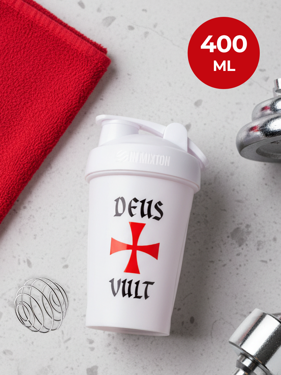 Шейкер для протеина и коктейлей спортивный inMixton 400 мл Белый