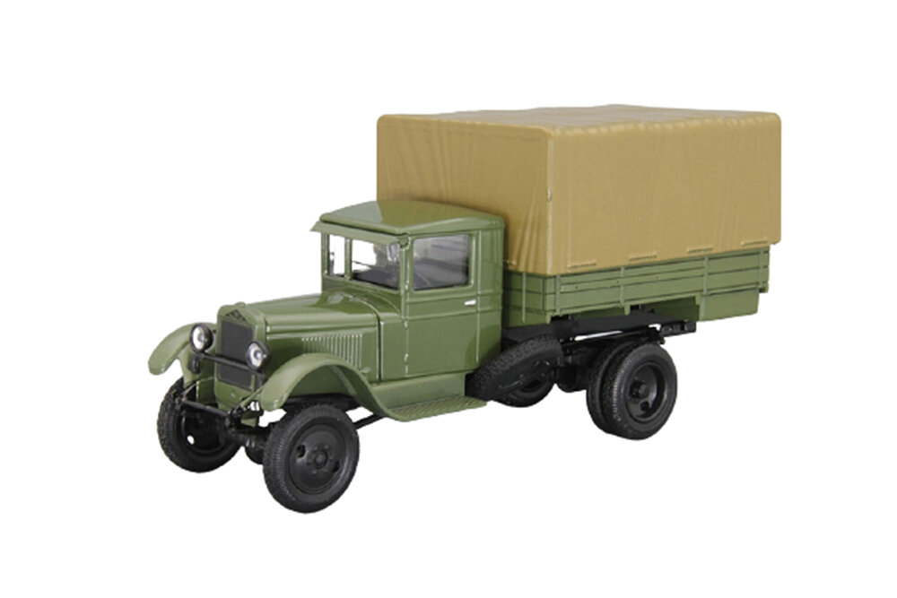 Модель коллекционная НАШ автопром СТАЛИН-32 нати бортовой с тентом, зеленый