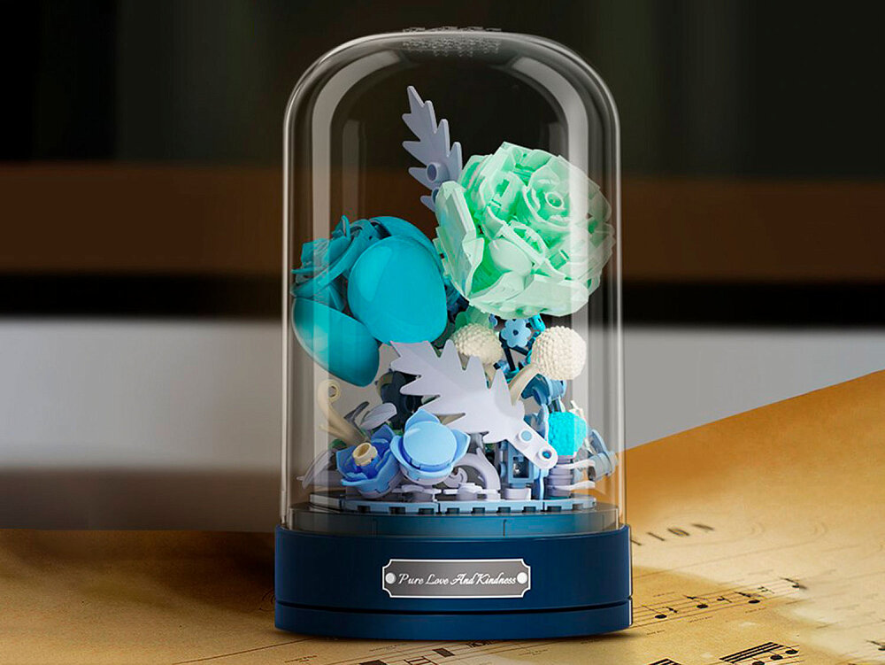 Конструктор JAKI JK2672 Конструктор Голубые цветы в колбе