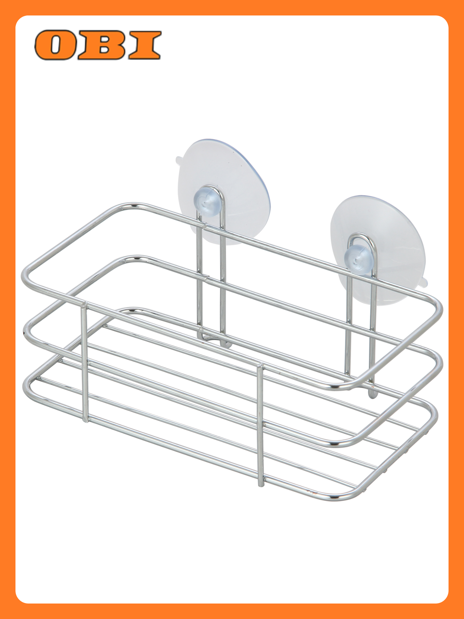 Полка-решетка Fora, металл, хромированная, 18 см, на 2-х присосках