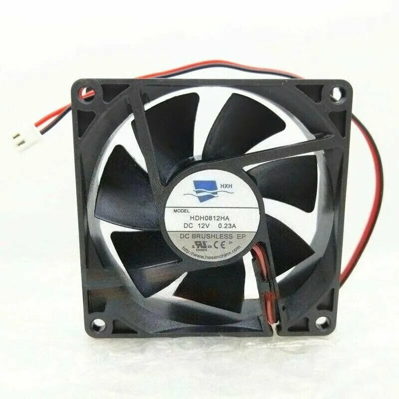 HXH HDH0812HA DC12V 0.23A 80 * 80 * 25 мм 2-проводной вентилятор охлаждения -