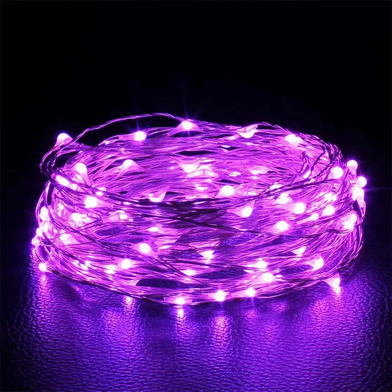 Гирлянда светодиодная фиолетовая 10м, 100 LED
