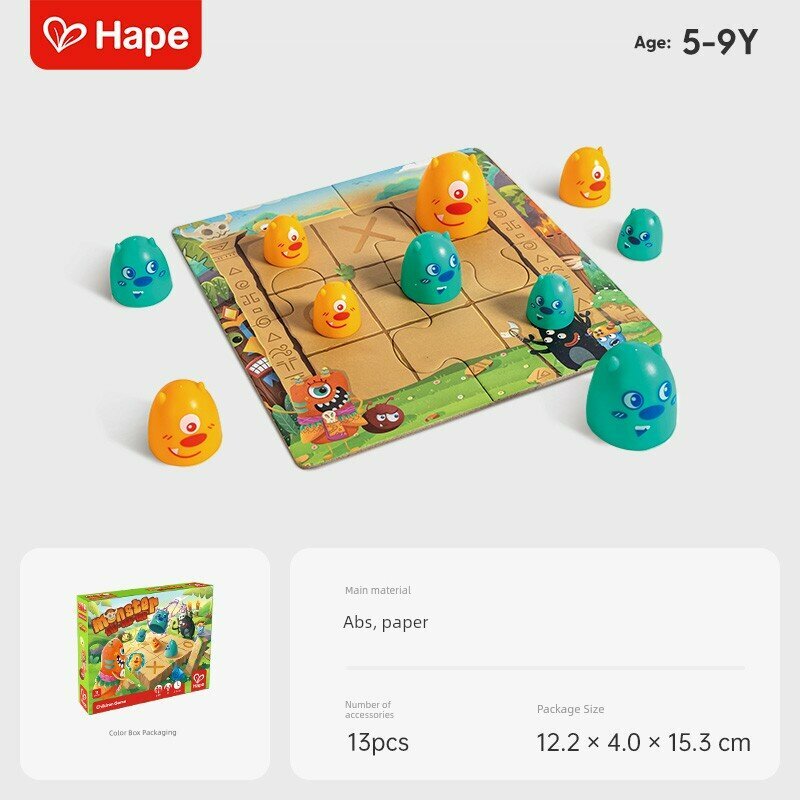 Многофункциональная настольная игра Hape Monster Tic-Tac-Toe (Крестики-нолики) для мальчиков и девочек, развивающая