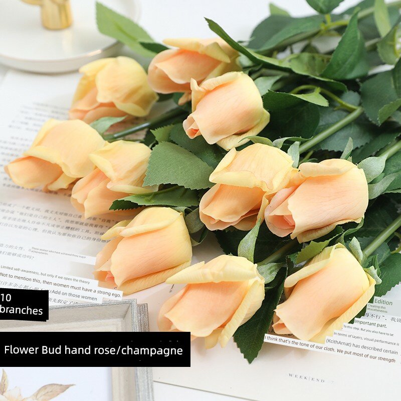 Искусственный букет из роз премиум-класса, одиночный стебель, декор для стола в европейском стиле, украшение для