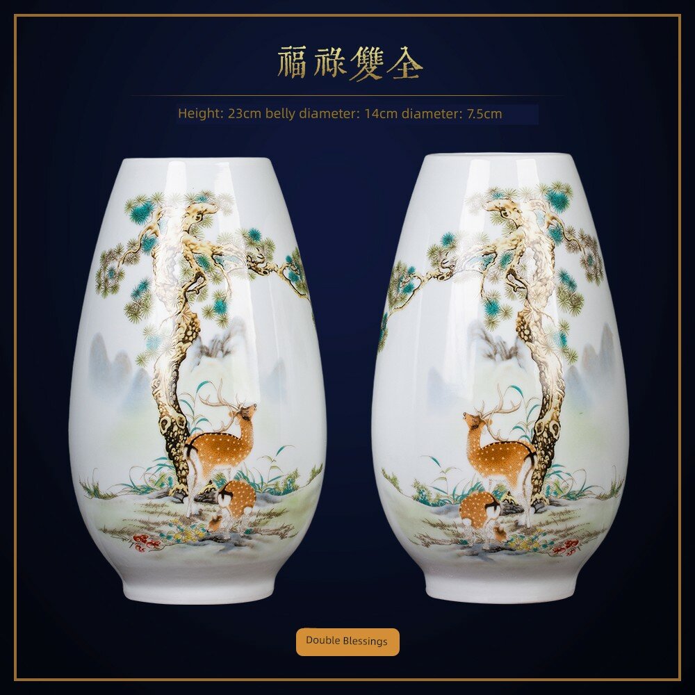 Керамика из Цзиндэчжэня, пастельная эмаль, вазы в новом китайском стиле, парные вазы, декор для дома и гостиной,