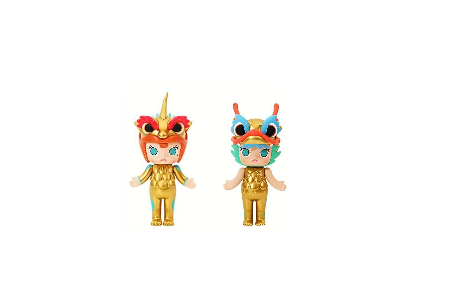 POP MART Molly Imperial Beasts Collection Blind Boxes, комплект Confirmed-Leaping Hare+Qilin (Open)