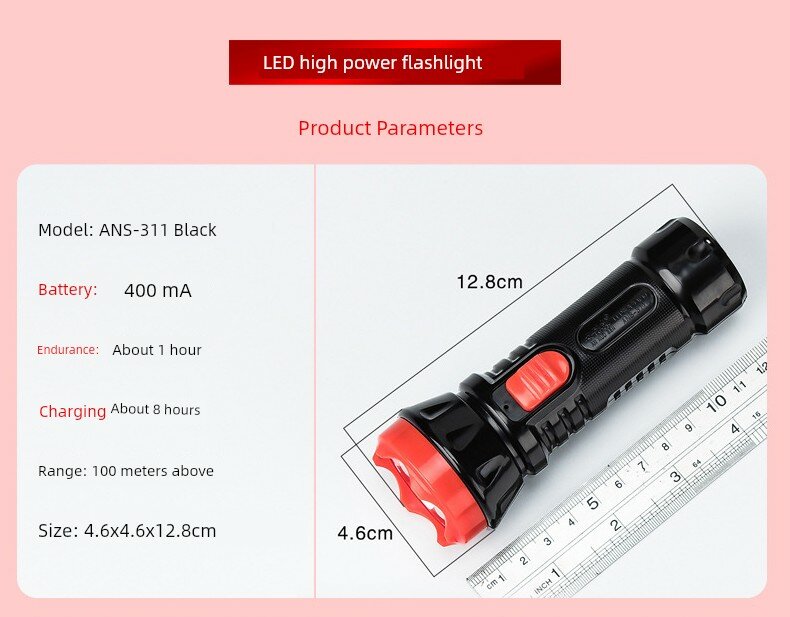 Светодиодный мощный фонарик, перезаряжаемый бытовой фонарик, уличный фонарик для кемпинга, ночной рыбалки, отель,