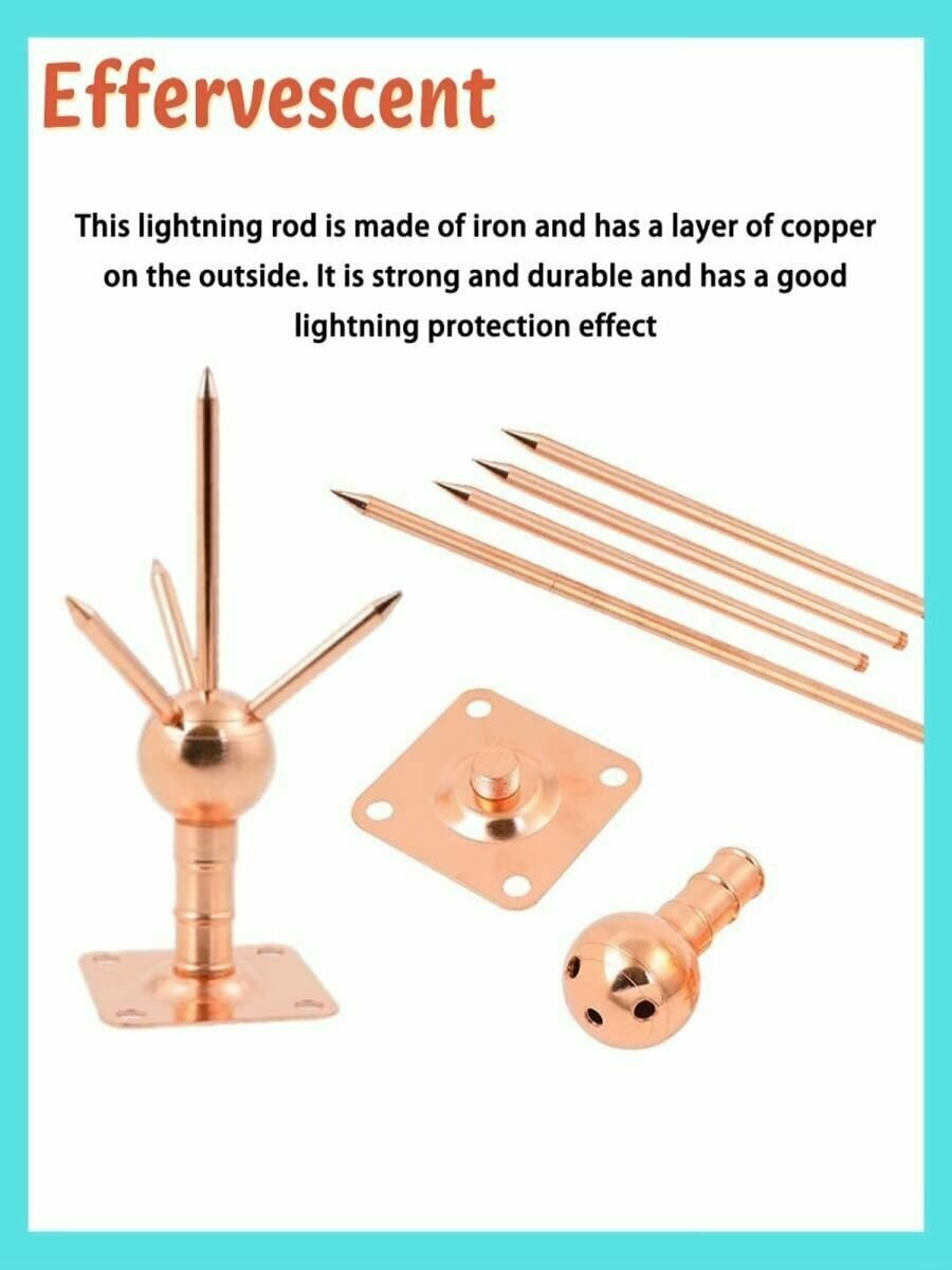Молниеотвод Для Крыши Дома, Система Защиты Комплект Съемного Оборудования С Трехполюсным Штырем