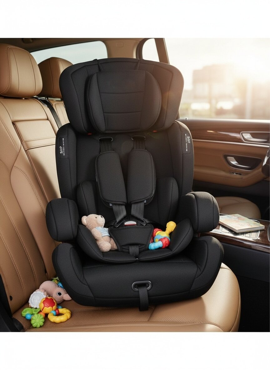 Автокресло детское,9 мес – 12 лет, 5-точечные ремни, Защита шеи , Складное хранение