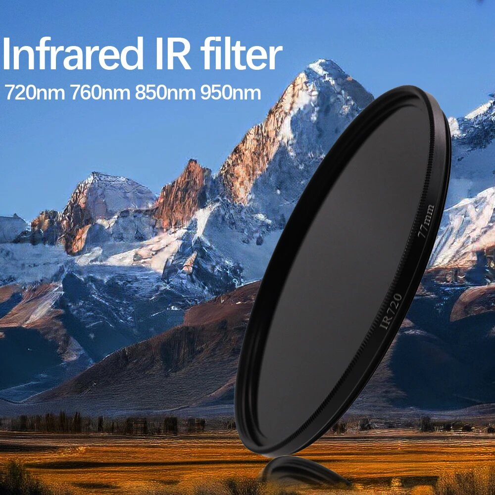 Инфракрасный фильтр 720-950 нм 46-77 мм для объектива DSLR 58 мм, 850nm