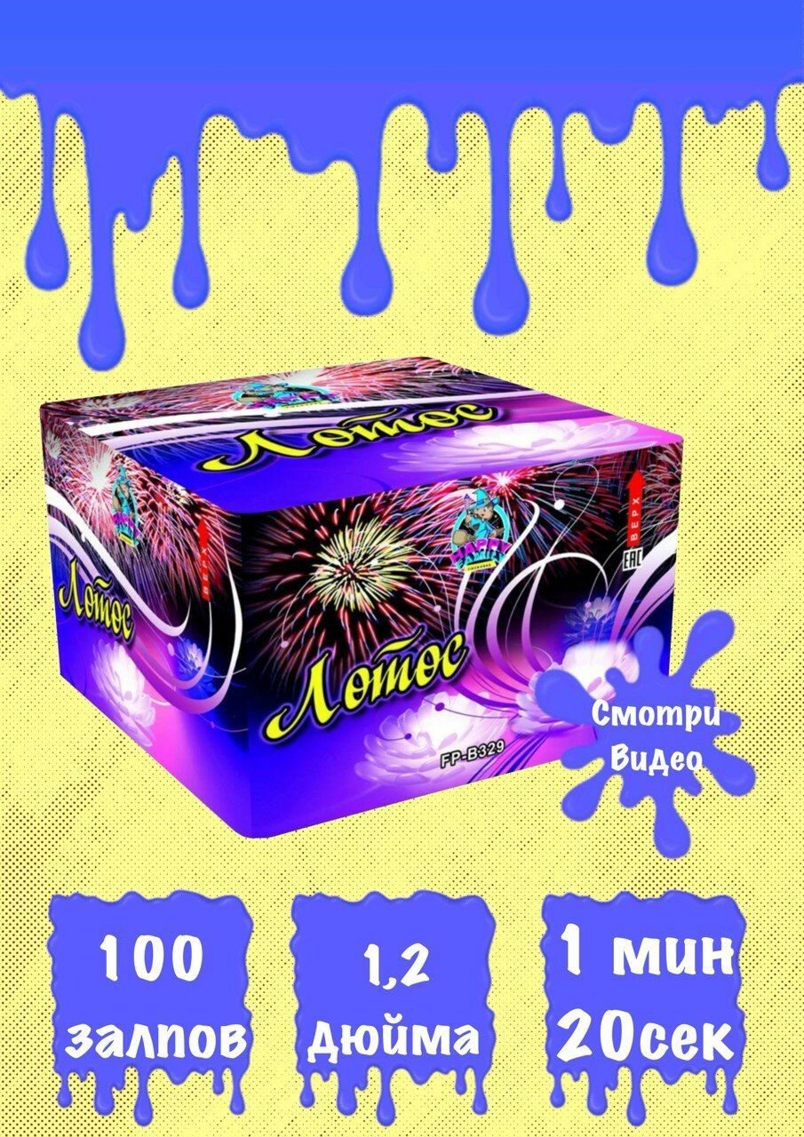 FP-B329 Фейерверк Салют Лотос 100 выстрелов 1,2 дюйма