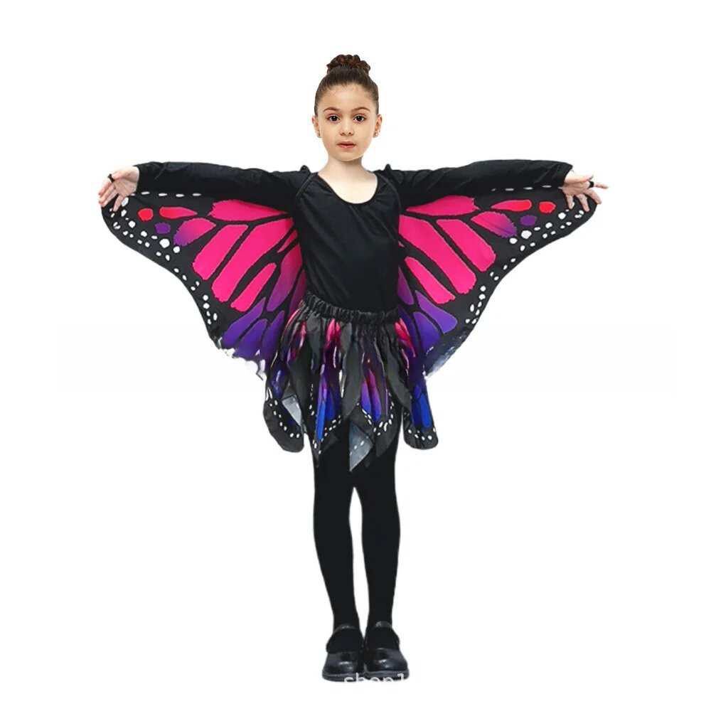 Детская накидка-бабочка Ндрахи полиэстер Butterfly Skirt 34cm, Розовый, Rose