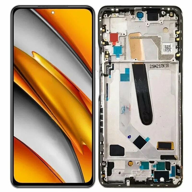 (AMOLED) Дисплей(экран) для Poco F3 M2012K11AG(поко ф3) в сборе с тачскрином рамкой (Оригинал)