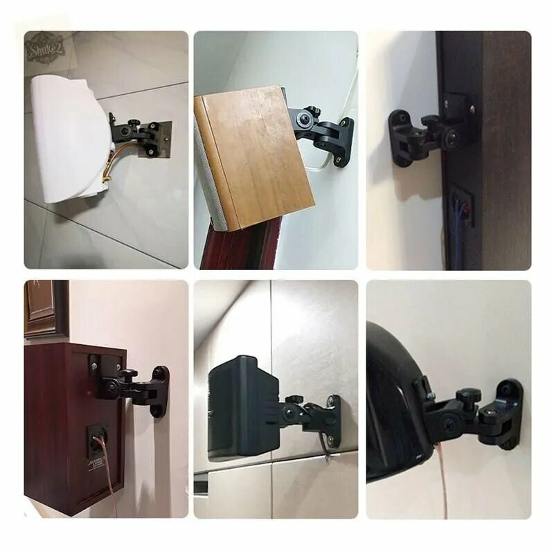 Кронштейн для колонок настенный (чёрный)/ Крепление для колонок/ (Комплект 2 шт)