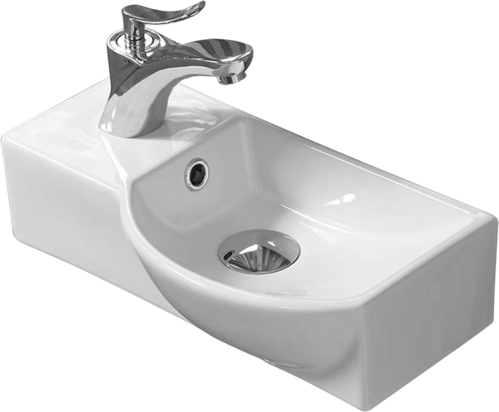 Раковина маленькая в туалет Weltwasser WW Aisbach 7940 GL-WT L глянцевый белый