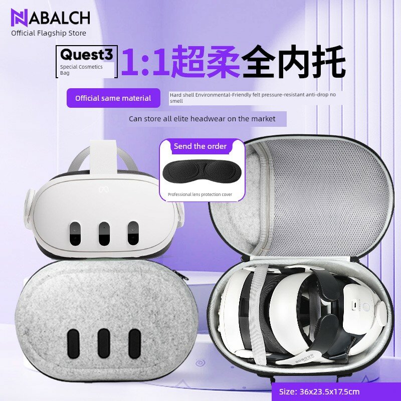 Большой рюкзак для VR Meta Quest 3/3s, подходит для BOBO и GOMRVR Elite Headsets, сетчатый карман