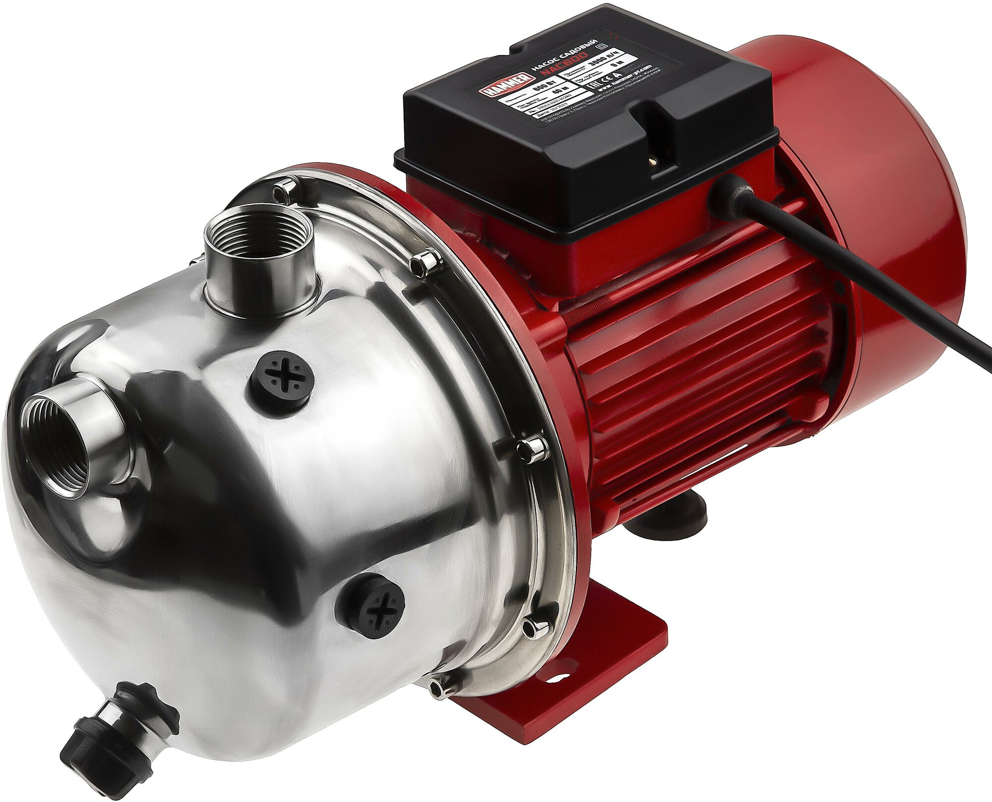 Насос садовый Hammer NAC600 600Вт, 3000л/ч, высота 40м, глубина 9м