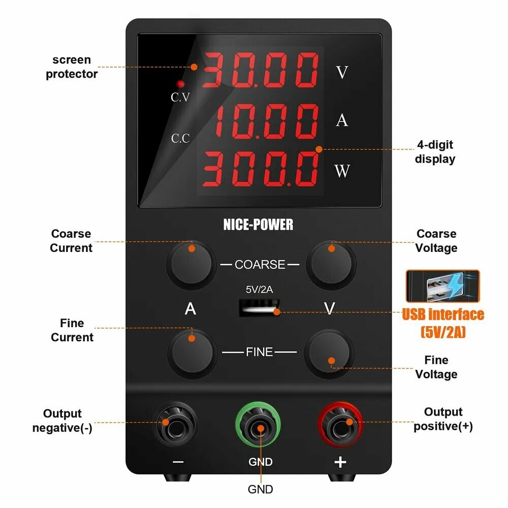 Лабораторный блок питания 30V 10A