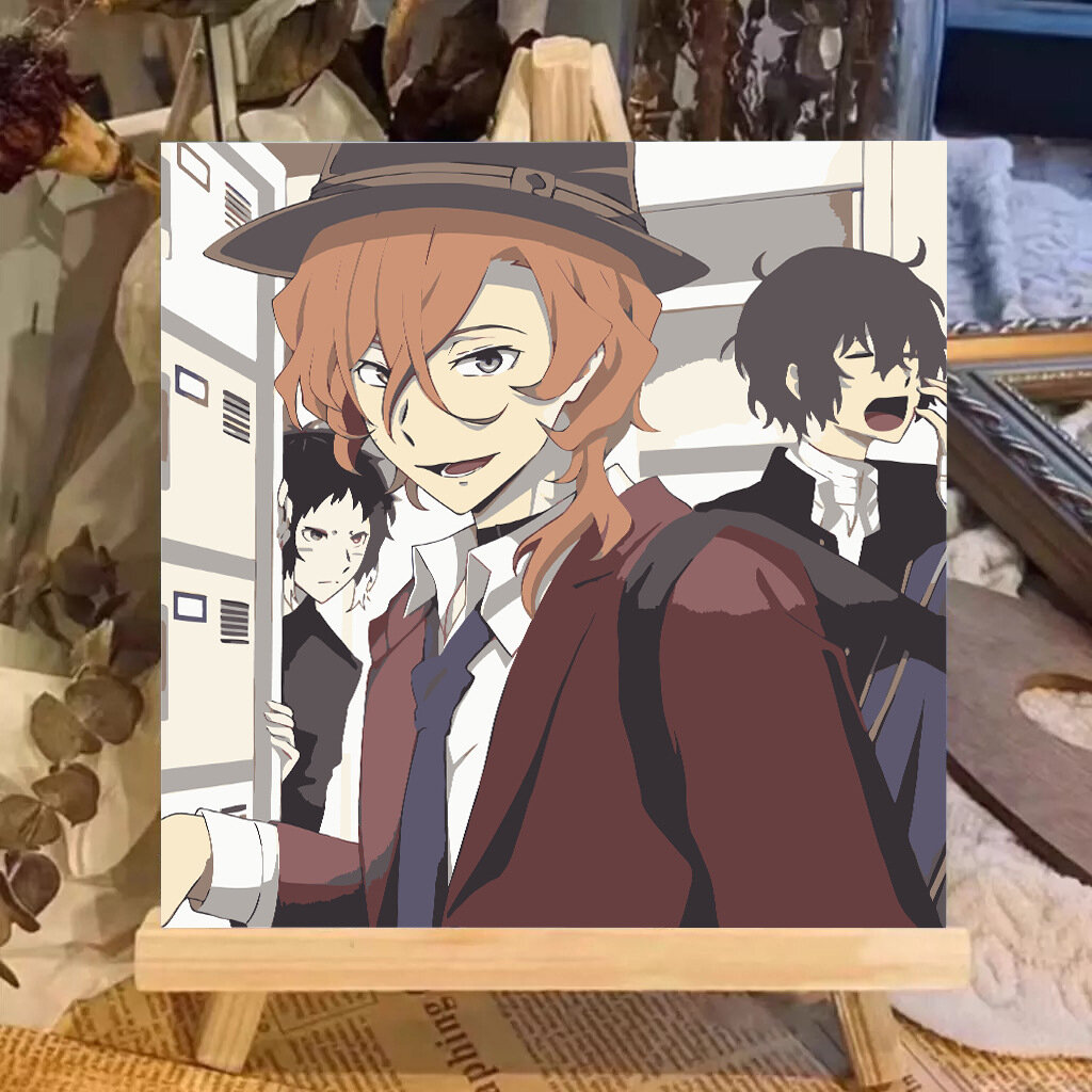 Bungo Stray Dogs Осаму Дадзай DIY Цифровая масляная живопись Раскраска ручной работы Накахара Чуя Аниме товары Акриловая живопись
