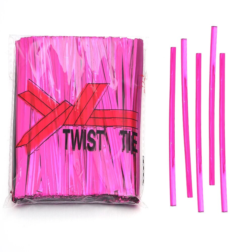 Розовые стяжки Twist Tie 4x100mm
