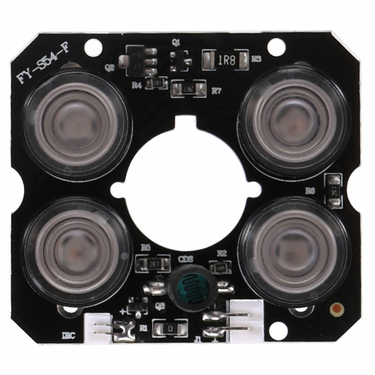 4-рядный ИК-светодиодный прожектор, инфракрасная 4-х светодиодная плата для камер видеонаблюдения ночного видения (диаметр 52 мм)