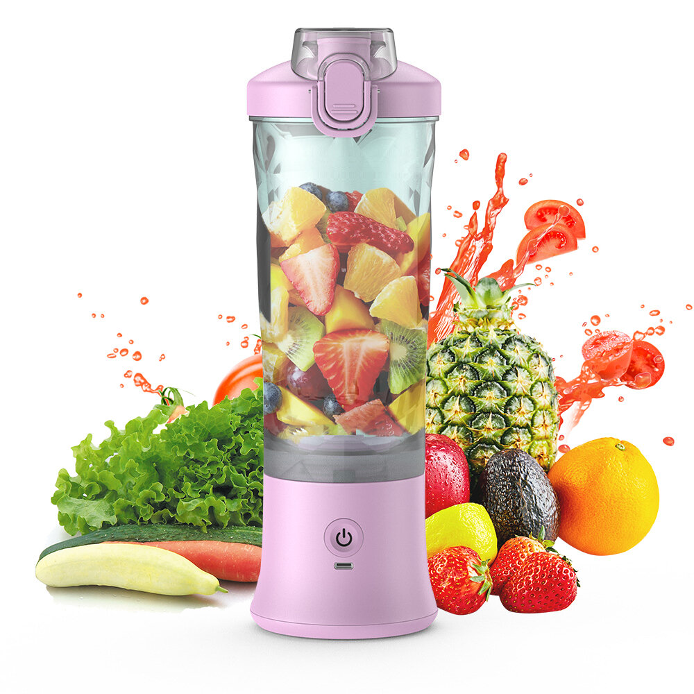 Персональный портативный блендер для коктейлей и смузи 600мл соковыжималка с 6 лопатками 150Вт мощность 2 режима встроенная батарея водонепроницаемый миксер для фруктов для дома офиса путешествий спорта кемпинга черный белый пурпурный розовый