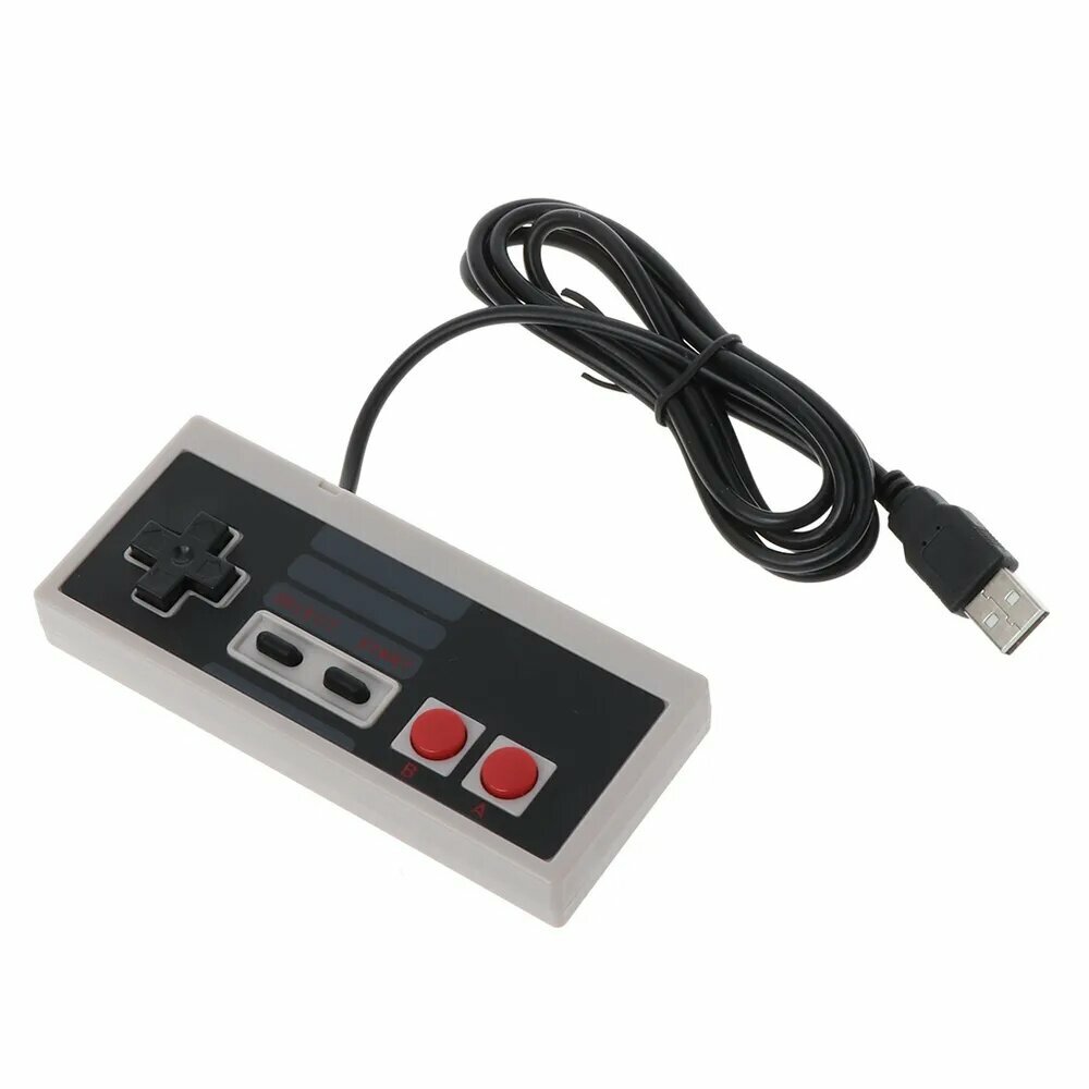 Игровой контроллер USB Plug-Play Пластик Черный + Серый для ПК NES с Windows New