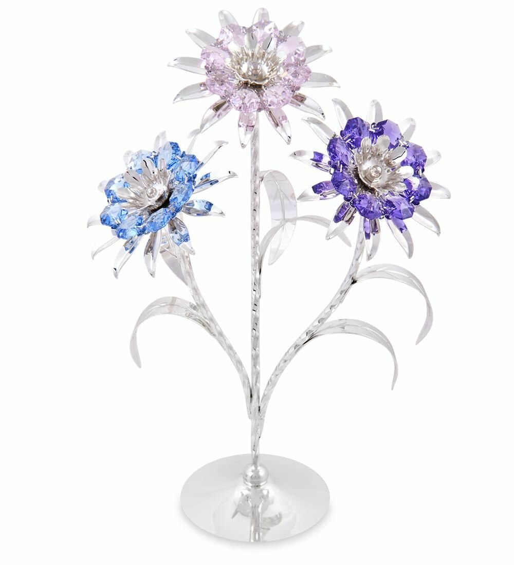 Фигурка серебр. Три подсолнуха с цв. кр. A971400 Crystal Temptations, Металл, кристалл