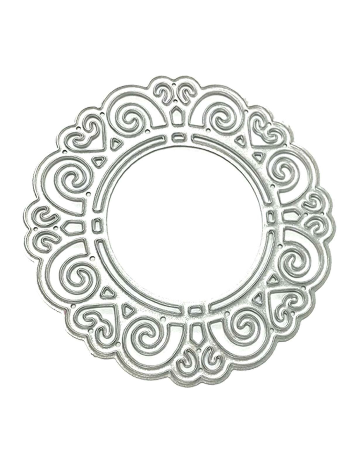 Кружевное Сердце Круглая Пластина Для Резки Металла Умирает Трафарет Для Скрапбукинга Высечки Карты Тиснение DIY Фотоальбом Шаблон Формы Украшения Ремесло