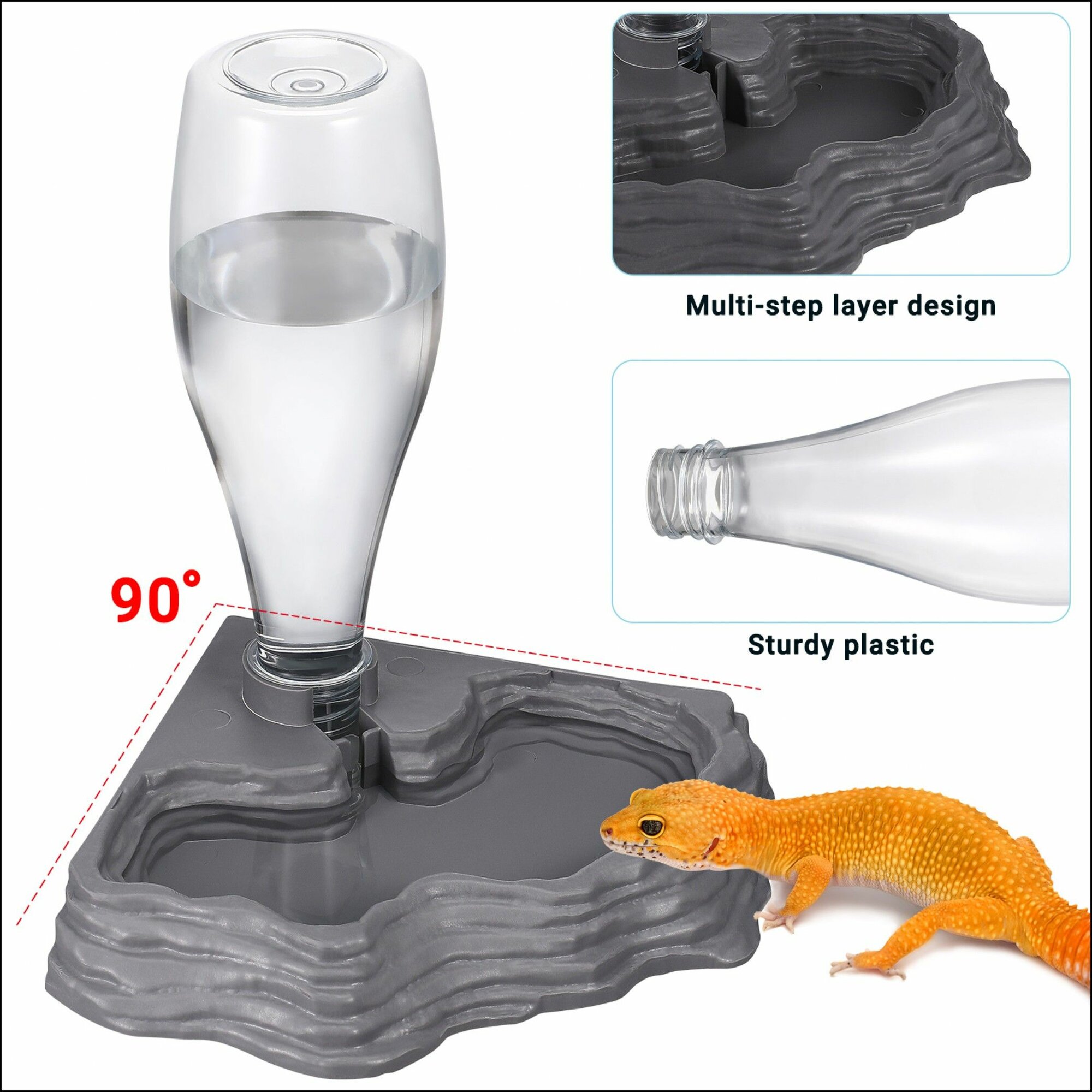 Кормушка для рептилий, автоматический дозатор воды, контейнер для кормления, инструмент для черепах, ящериц, гекконов