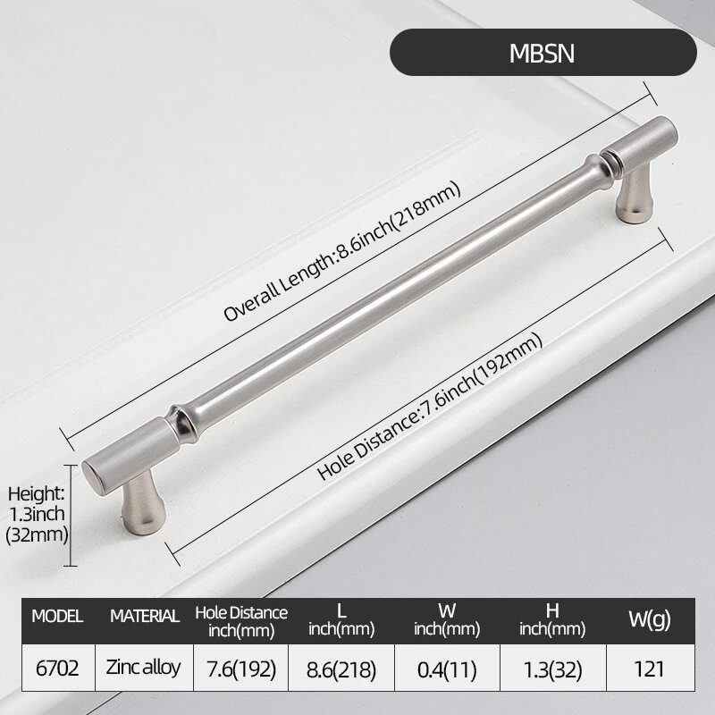 Ручки для шкафов MARUAT золотые 128 мм Matte Brushed 192mm