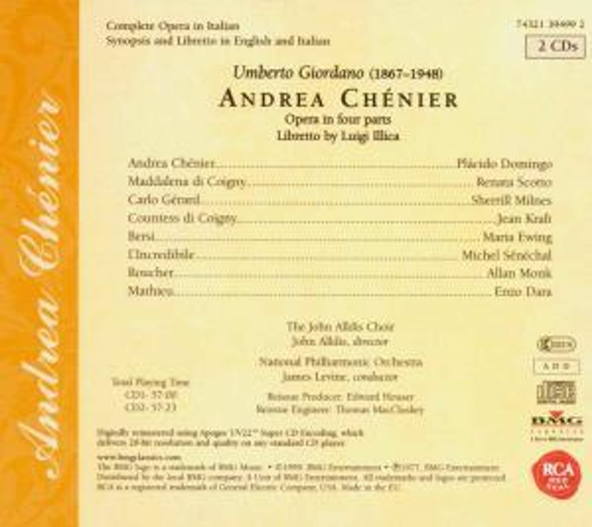 Компакт-диск Umberto Giordano (1867-1948) - Andrea Chenier (2 CD) — фото 1