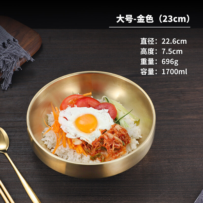 Корейский стиль, двухслойная антиожоговая нержавеющая стальная миска, посуда в стиле Ins, большая миска для риса, миска для супа, миска для рамена, миска для холодной лапши, домашняя посуда
