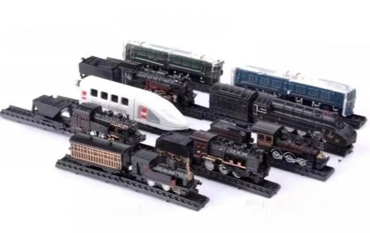 9 шт./компл. 1/300 4D ностальгический паровоз пластиковый сборный поезд 7 см игрушки-головоломки для детей