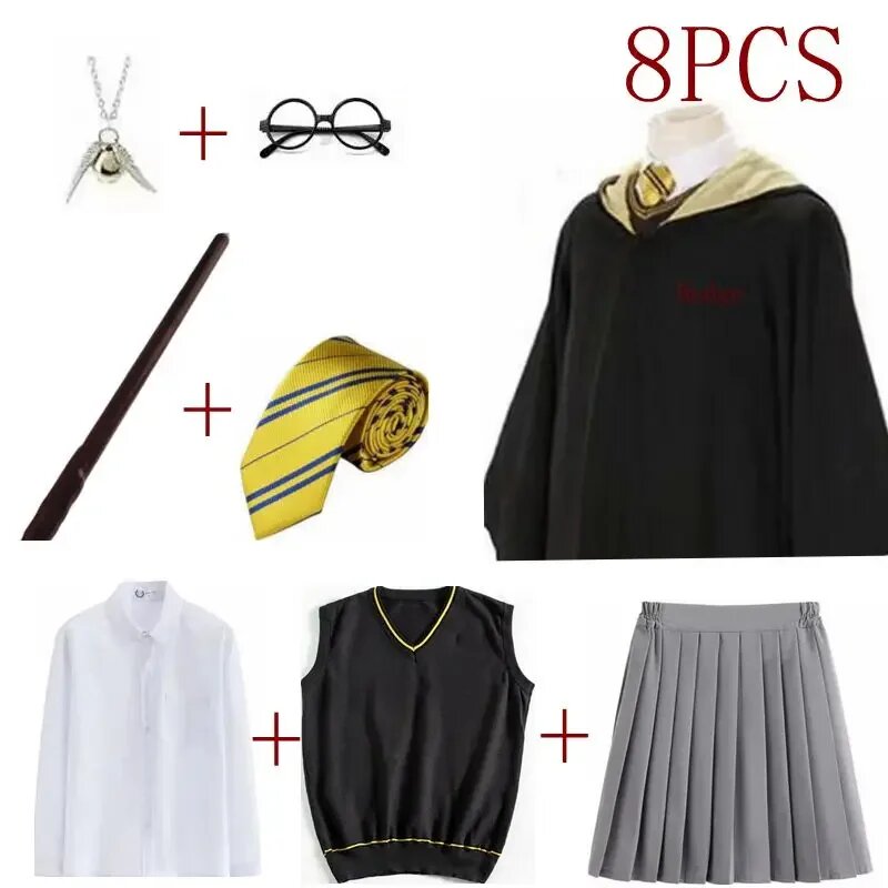 Костюм Гермионы из Гарри Поттера S, 8pcs4