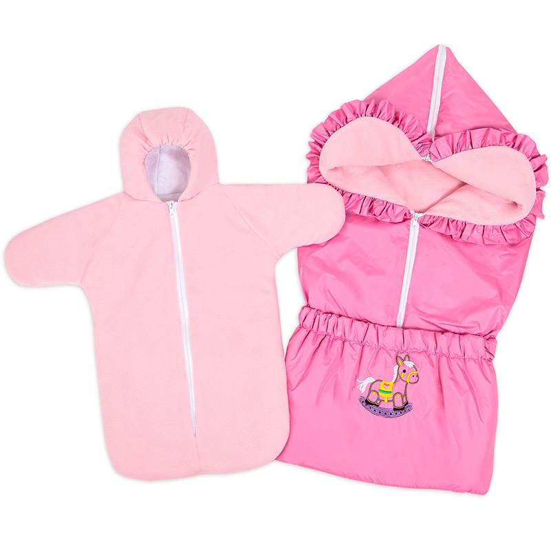 Комплект на выписку из роддома весна-осень, "Карусель", розовый