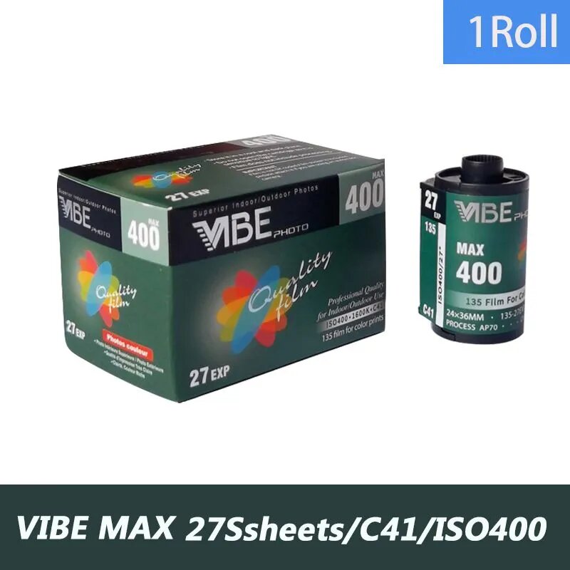 1Roll VIBE Max 400 цветная пленка ISO 400 135 негатив 27EXP применим к камере VIBE 501F (крайний срок: 2026.08)