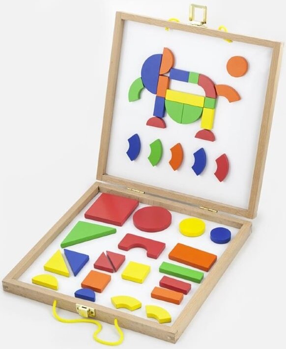 VIGA Игра Геометрические фигуры на магнитах в чемодане 59687 с 3 лет