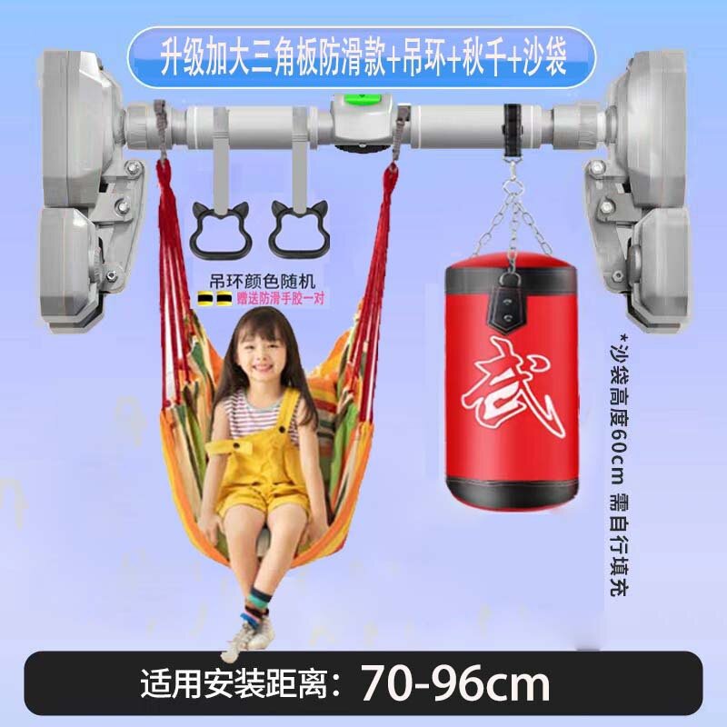 Двойная опора горизонтальной перекладины для домашнего использования, подходит для детей и взрослых, фитнес-оборудование для внутренней дверной рамы или стены, не требует сверления, телескопические одинарные и двойные перекладины