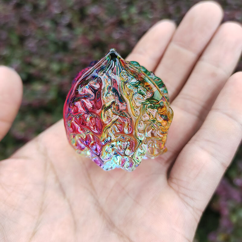 Цветной кристаллический ореховый орнамент, стеклянная ручная работа, ореховый фитнес-массажный гандбол, ручная игрушка, коллекция подарков