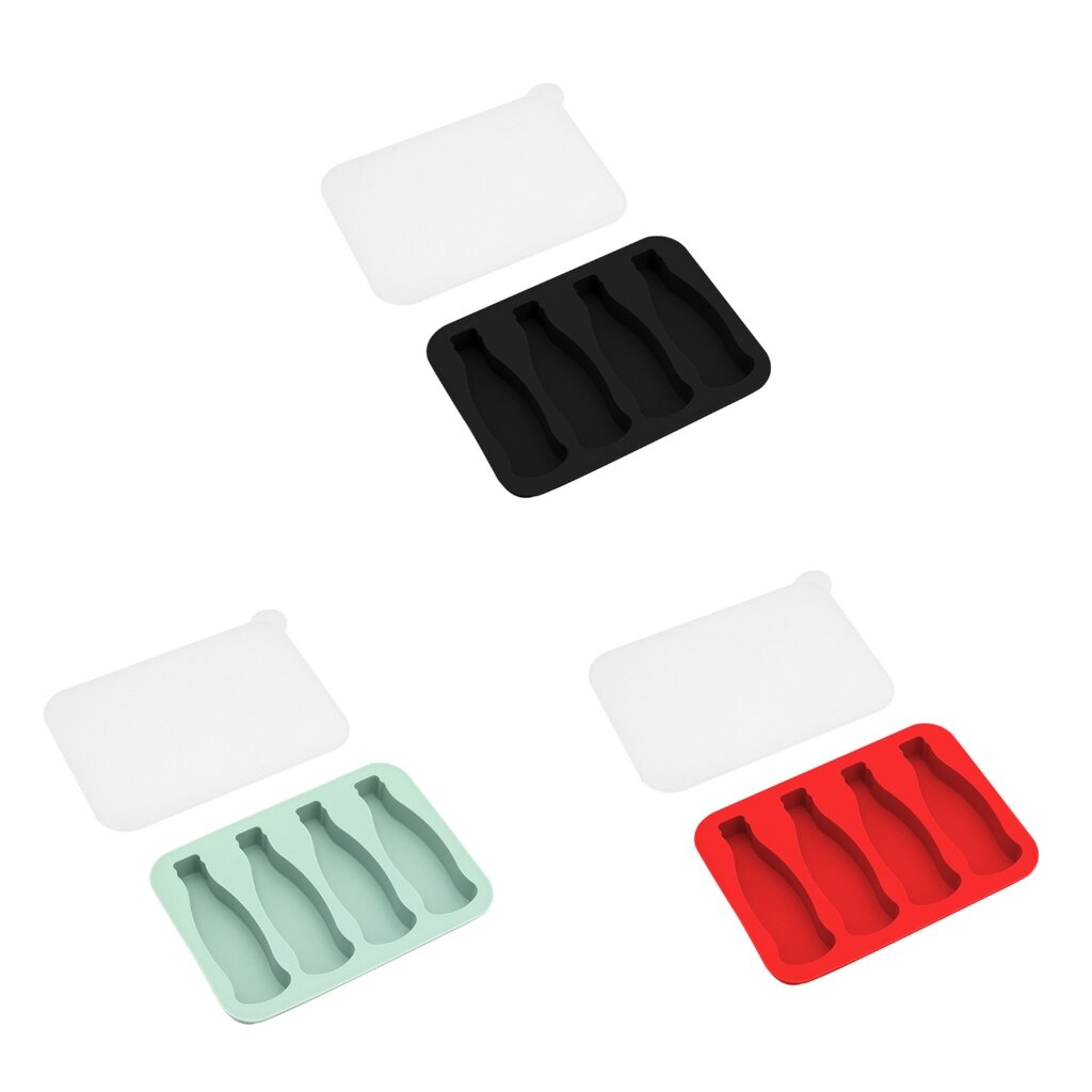 3D Форма Для Льда в Форме Бутылки Кока-Колы с Крышкой, Силиконовая Форма Для Приготовления Кубиков Льда для Креативных Напитков и Вечеринок, Инструмент Для Приготовления Фруктового Мороженого