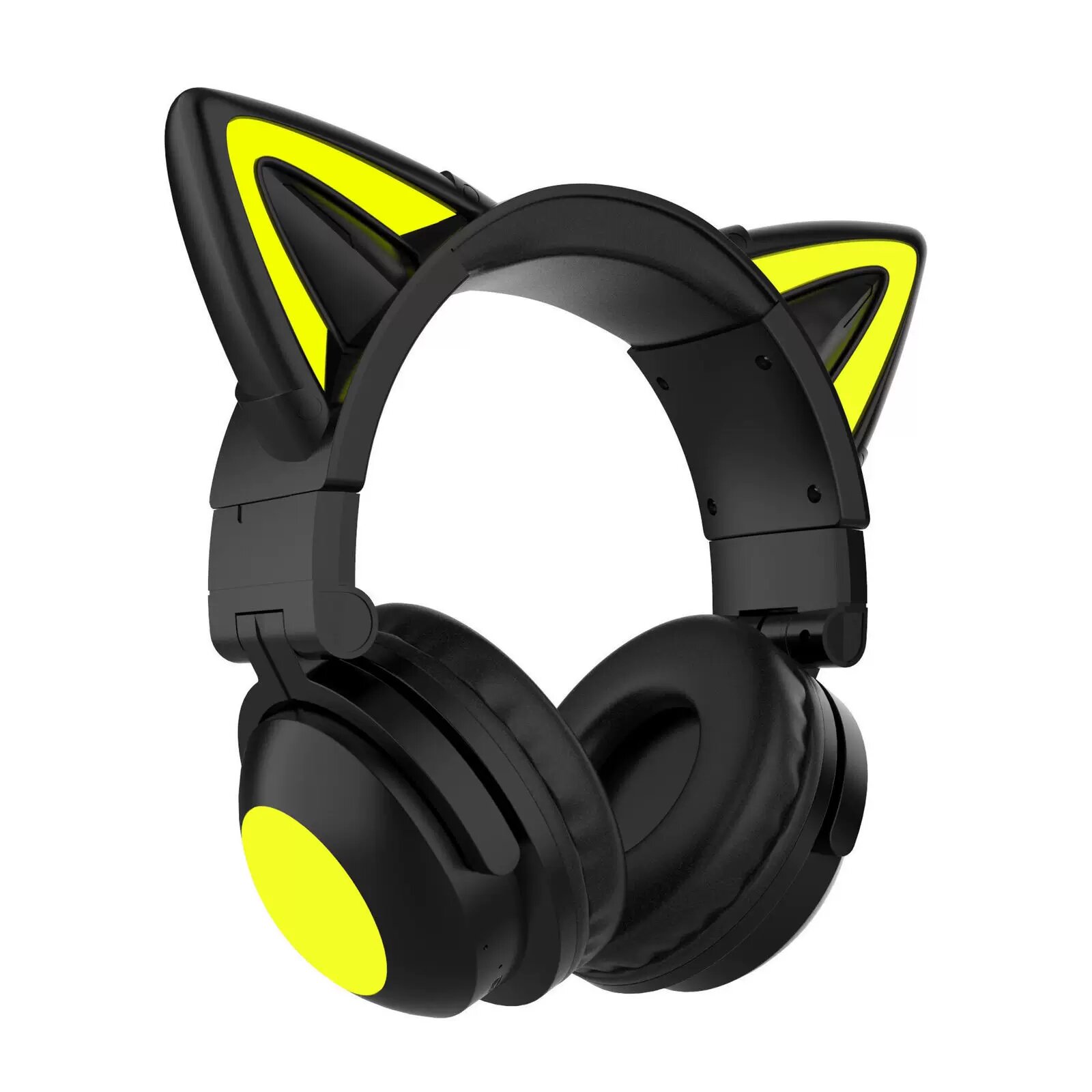 Стандартные беспроводные наушники Bluetooth с дизайном кошачьих ушей, RGB-подсветкой, микрофоном для ПК и мобильных