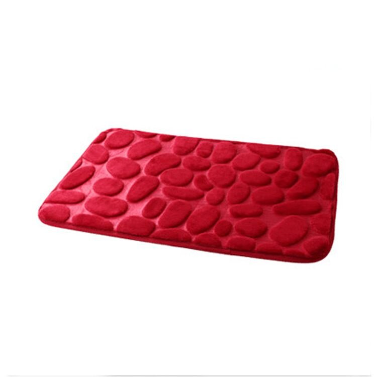 Ковер антискользящий polyester с 3d дизайном для ванной и кухни, бордовый