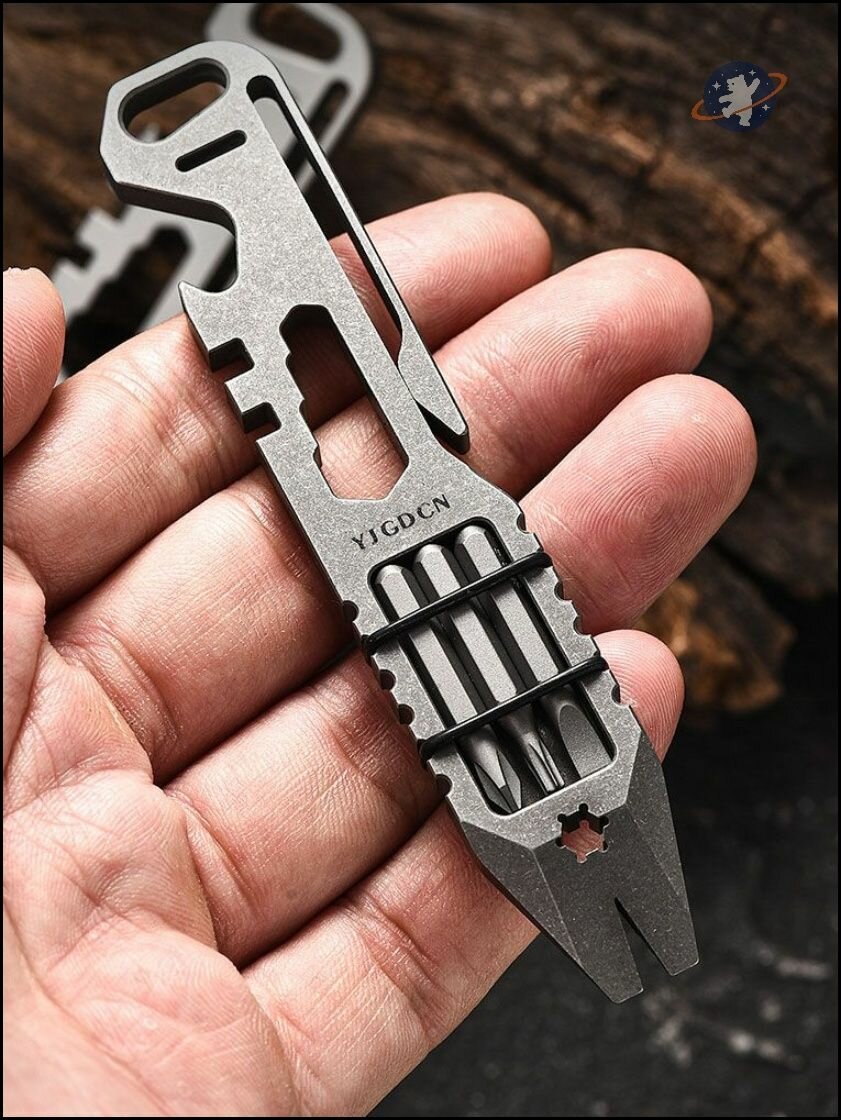 Многофункциональный лом из титанового сплава, универсальный инструмент EDC, темно-серый