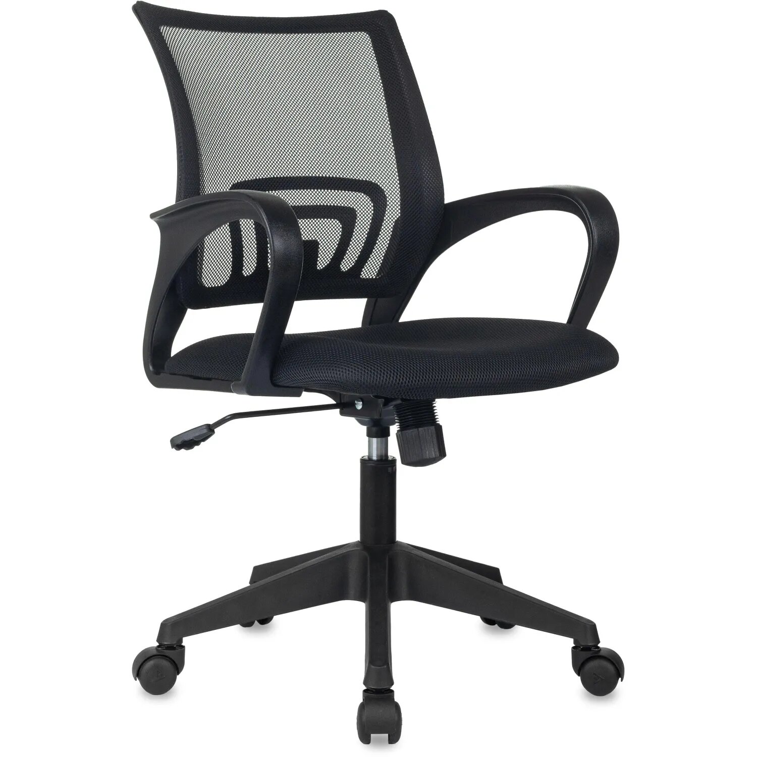 Кресло БР Комус Мебель EChair-396 сетка/ткань, черный, пластик