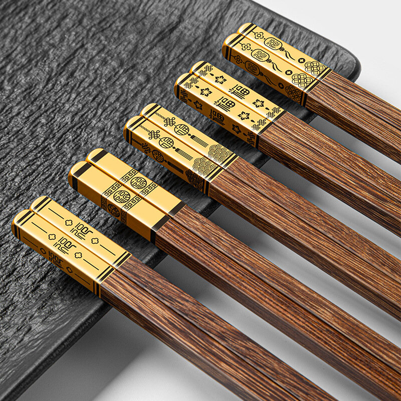 Позолоченные деревянные палочки для еды в виде куриных крыльев для домашнего использования, без краски, без воска, устойчивые к плесени, высококачественный китайский стиль, нескользящие, одна палочка для одного человека, палочки для семейного обеда