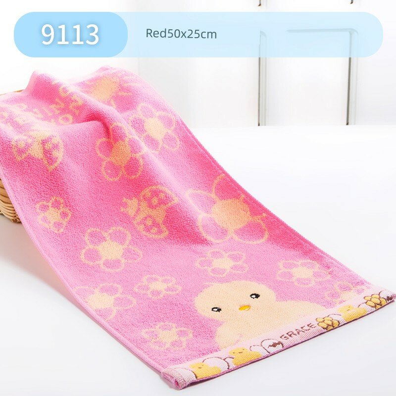 Детское хлопковое полотенце для лица, 50x25 см, 50 г, Красный - Мягкое впитывающее для детей, материал класса А,
